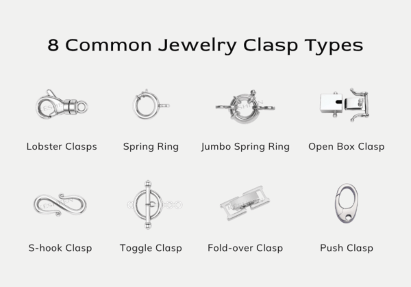 8 Different Chain, Necklace, and Bracelet Clasp Types (Examples)